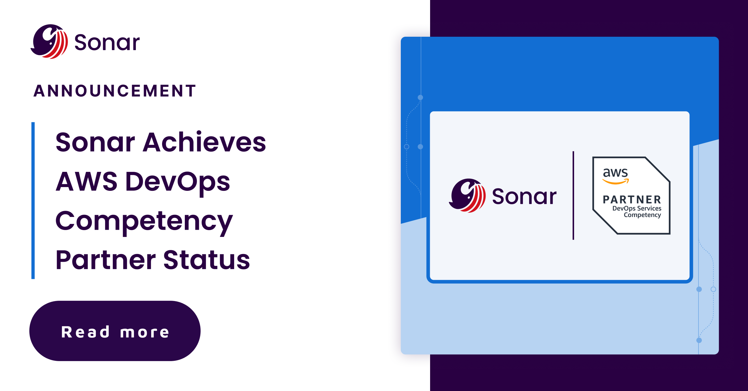 Sonar Achieves AWS DevOps Competency Partner Status | Sonar